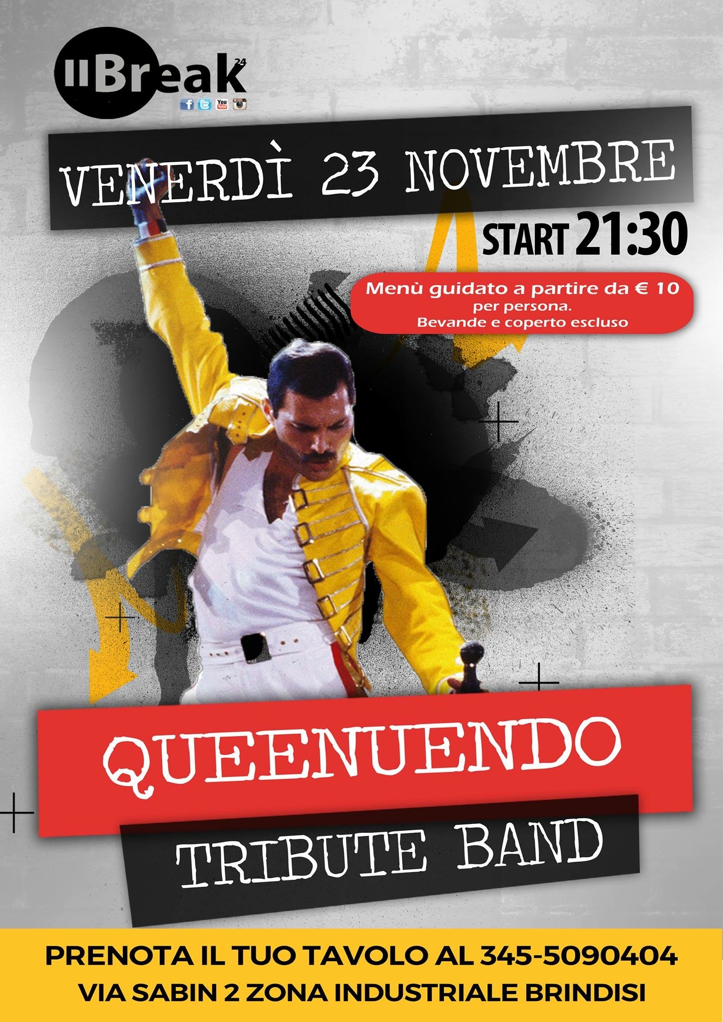 Messaggio promozionale - QUEENUENDO, venerdi 23 al "Break24". Prenota ...