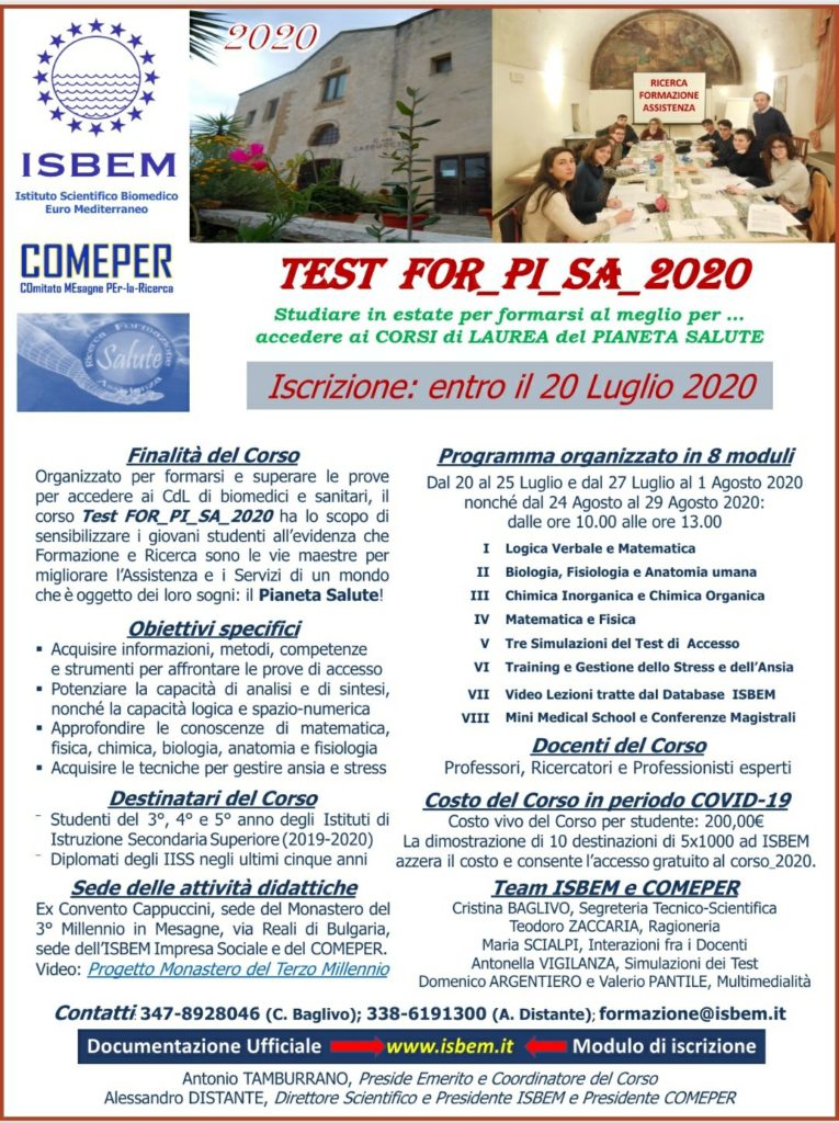 Isbem: corso formativo per studenti - Mesagnesera.it